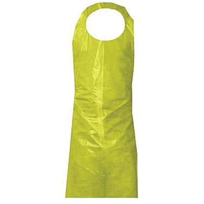 Apron Polyethylene Disposable .75mil 28x48" Yellow 100/bg - Whitebird