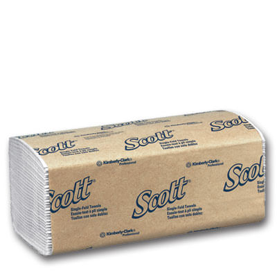 Hand Towels Scott Singlefold 1 Ply White 16x250sht/cs 01700 - Whitebird
