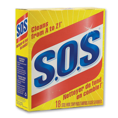 SOS Steel Wool Pads 12x18/bx - Whitebird