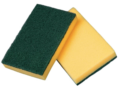 Sponge with scour pad green/yellow 6"x4" - Whitebird