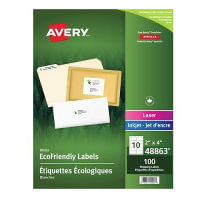 Labels Avery Laser Sheet 2x4" Permanent 100/bx - Whitebird