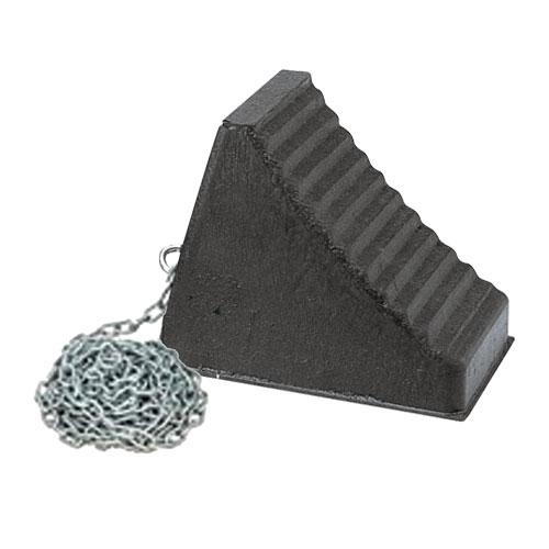 Wheel Chock 10" x 8" Rubber with 15' Chain - Whitebird