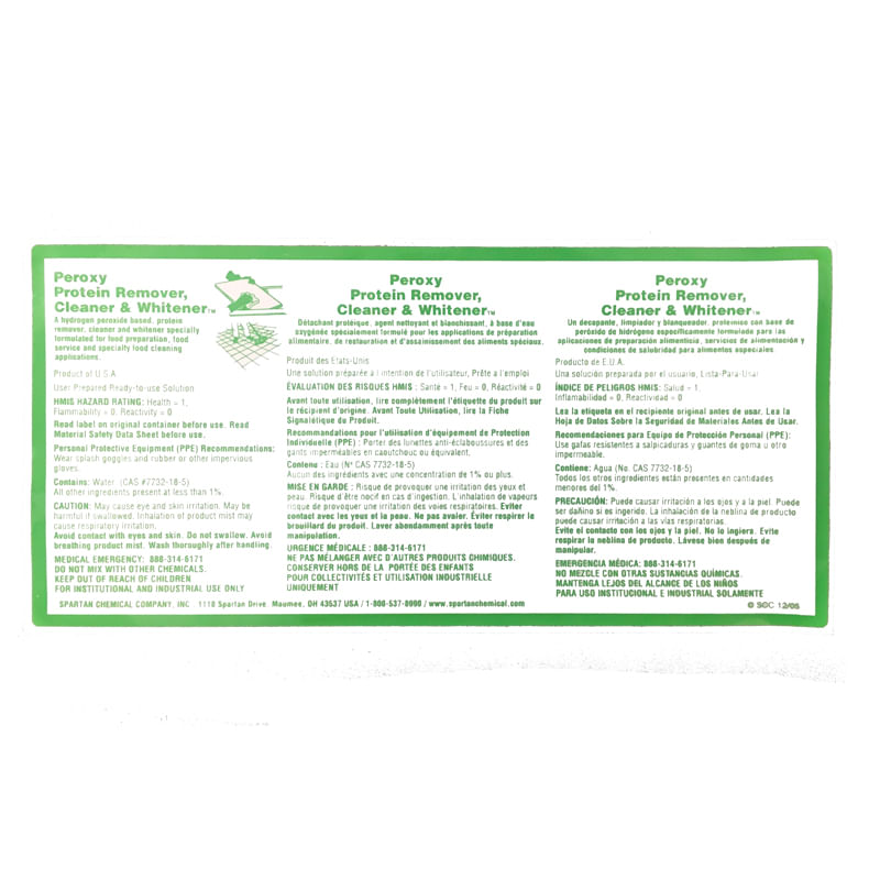 Spartan Peroxy Protein Whitener Label - Whitebird