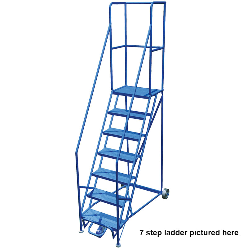 Narrow Aisle Mobile Ladder 8 Step - Whitebird