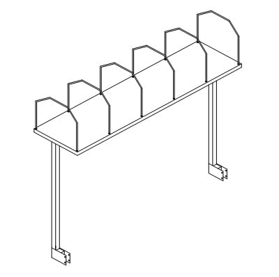 Carton Rack with 6 dividers 63-3/4x16-1/2x44" T-Uprights D-9031 - Whitebird
