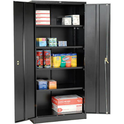 Steel Locking Storage Cabinet 36x24x78" Black Assembled - Whitebird