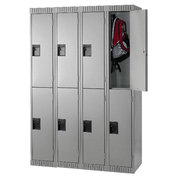 Locker 12x18x36 2-Tier, 4 Wide Grey Assembled, Closed Base - Whitebird