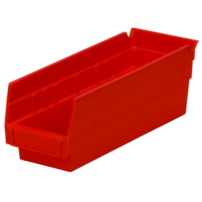 Shelf Bin Stackable Red 11-5/8 x 4-1/8 x 4" 24/cs - Whitebird