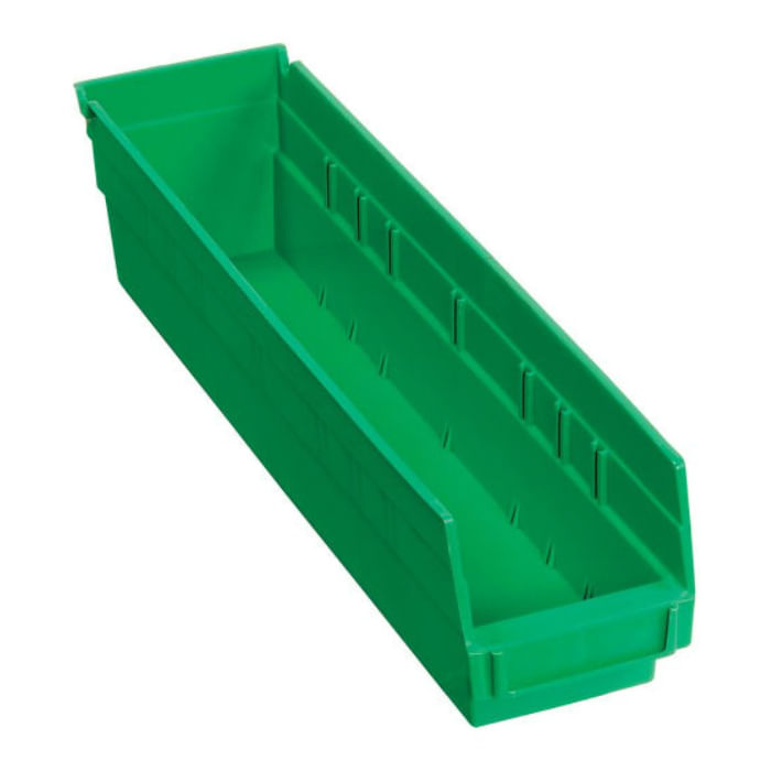 Shelf Bin Stackable Green 17-7/8 x 4-1/8 x 4" 12/cs - Whitebird
