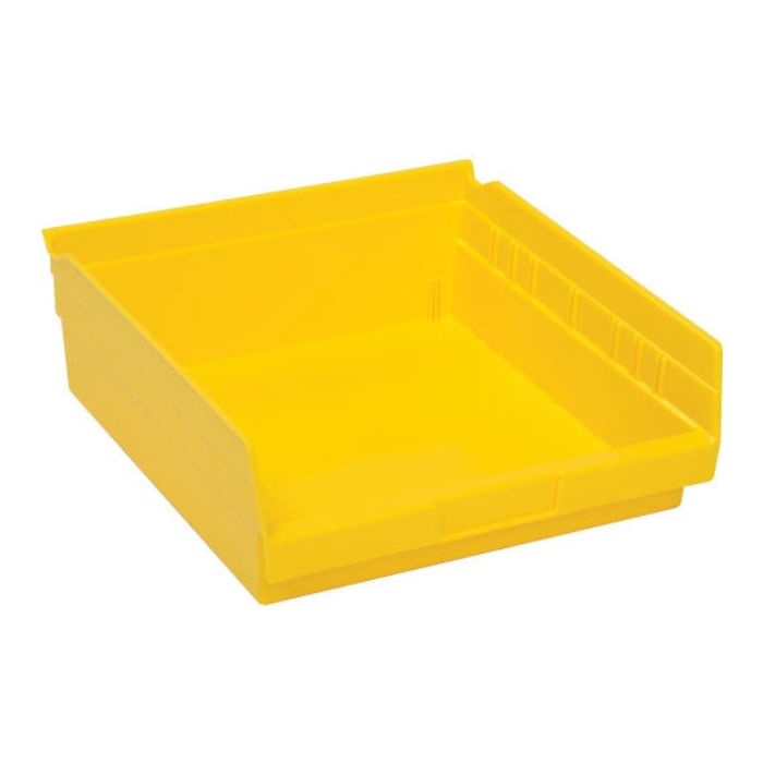 Shelf Bin Stackable Yellow 11-5/8 x 11-1/8 x 4" 12/cs - Whitebird