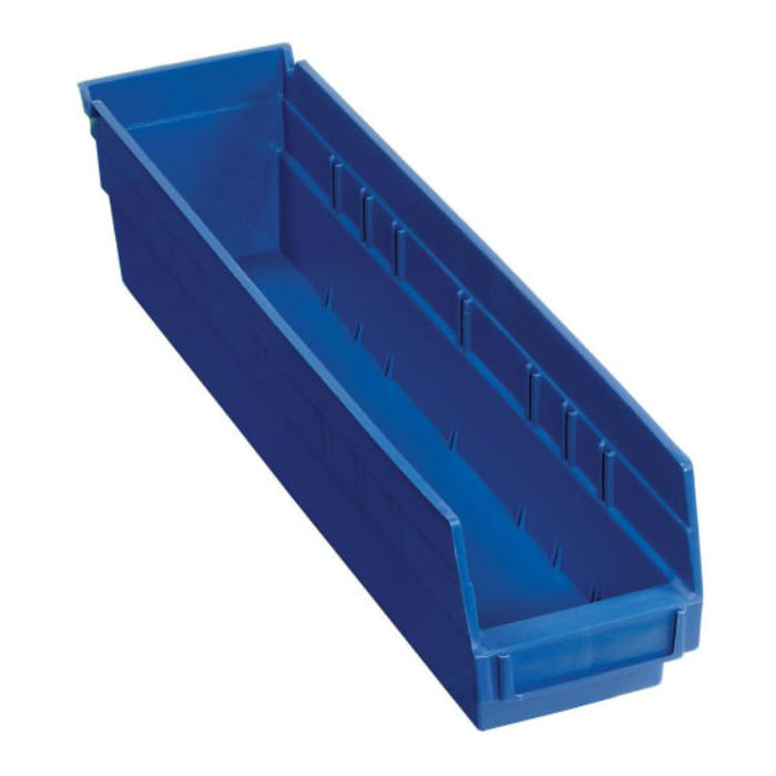 Shelf Bin Stackable Blue 17-7/8 x 4-1/8 x 4" 12/cs - Whitebird