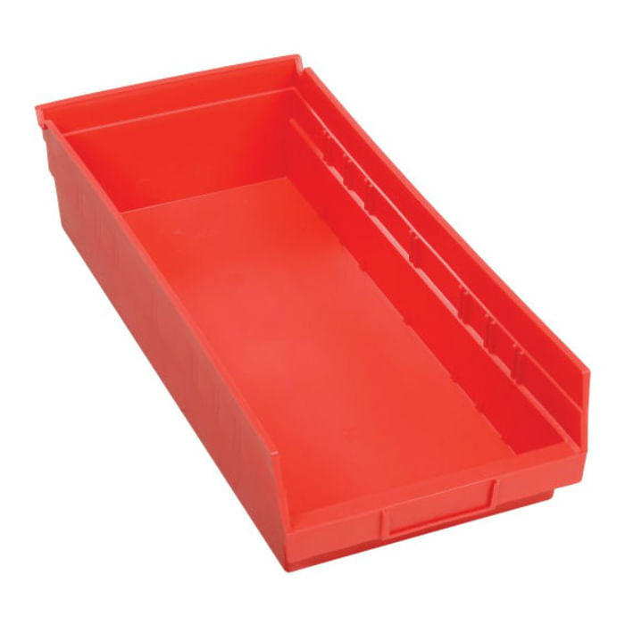 Shelf Bin Stackable Red 17-7/8 x 8-3/8 x 4" 12/cs - Whitebird