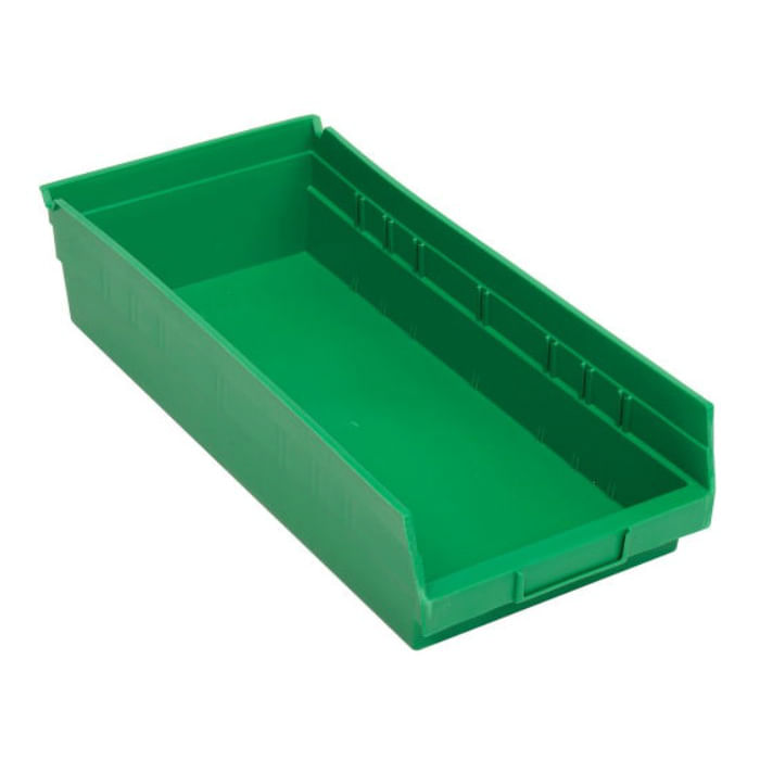 Shelf Bin Stackable Green 17-7/8 x 8-3/8 x 4" 12/cs - Whitebird