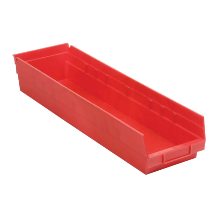 Shelf Bin Stackable Red 23-5/8 x 6-5/8 x 4" 6/cs - Whitebird
