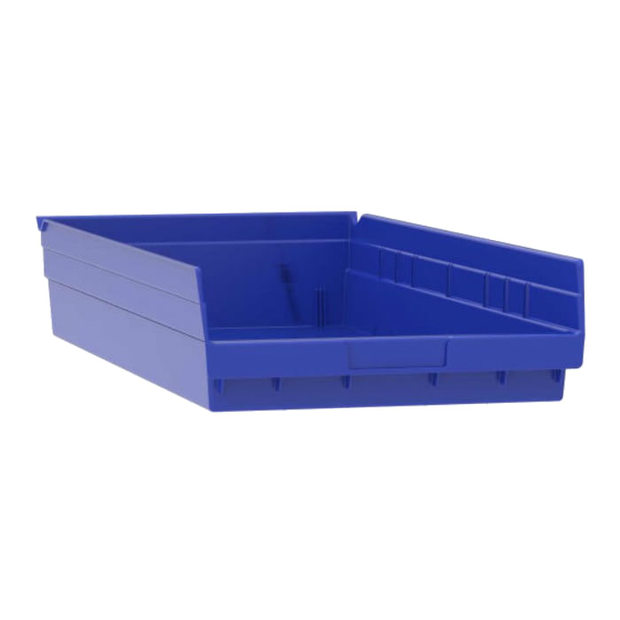 Shelf Bin Stackable Blue 23-5/8 x 11-1/8 x 4" 6/cs - Whitebird