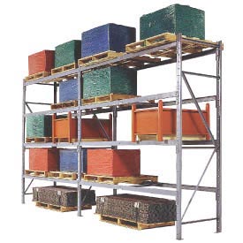 Pallet Rack Bolted Upright Frame 42" x 192" Dark Blue Assembled - Whitebird