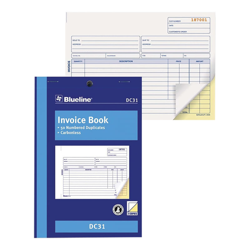 Forms NCR Invoice 5-3/8 x 8" 50 Duplicates - Whitebird