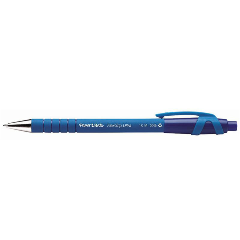 Pen Flexgrip Ultra Medium Blue Retractable Ballpoint 12/bx - Whitebird