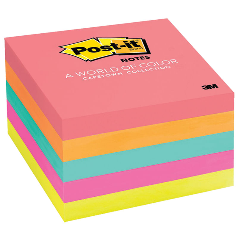 Notes Post-It 3" x 3" Poptimistic 5x100/pk - Whitebird