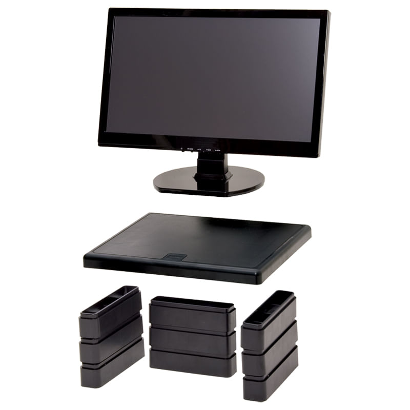 Monitor Riser LBX Adjustable 1" to 4.8" Black MP107BLK - Whitebird