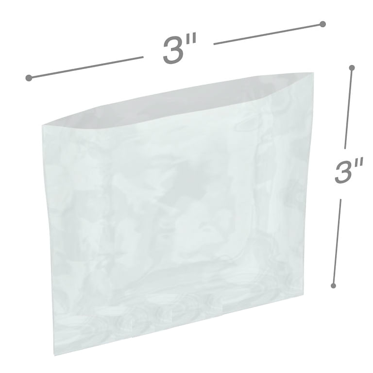 Bags Flat Poly 2 Mil 3x3" 1000/cs - Whitebird
