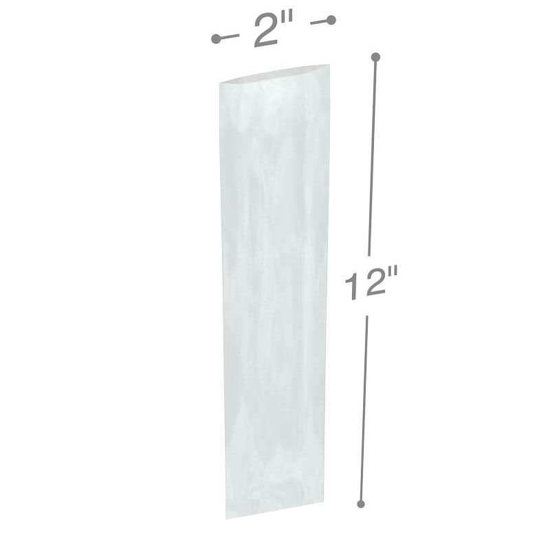 Bags Flat Poly 2 Mil 2x12" 1000/cs - Whitebird