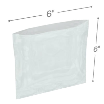 Bags Flat Poly 2 Mil 6x6" 1000/cs - Whitebird