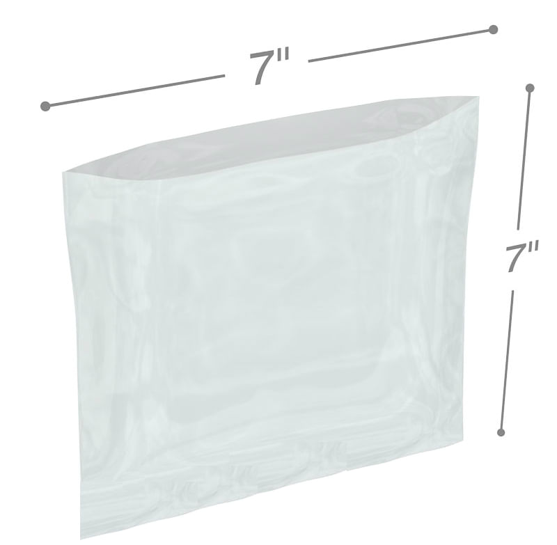 Bags Flat Poly 2 Mil 7x7" 1000/cs - Whitebird