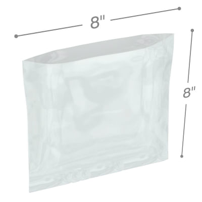 Bags Flat Poly 2 Mil 8x8" 1000/cs - Whitebird