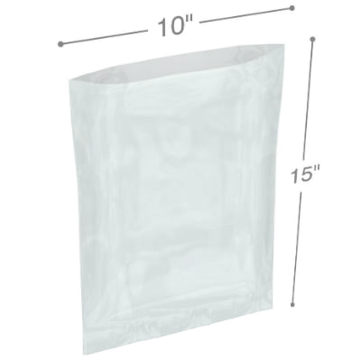 Bags Flat Poly 2 Mil 10x15" 1000/cs - Whitebird
