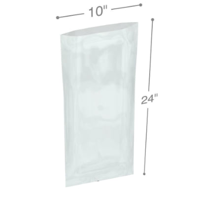 Bags Flat Poly 2 Mil 10x24" 1000/cs - Whitebird