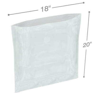 Bags Flat Poly 2 Mil 18x20" 1000/cs - Whitebird