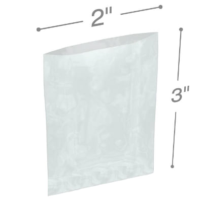 Bags Flat Poly 4 Mil 2x3" 1000/cs - Whitebird