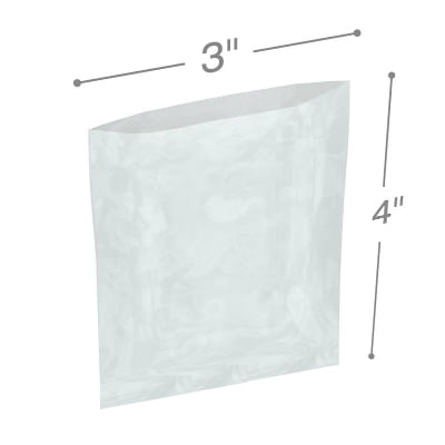 Bags Flat Poly 4 Mil 3x4" 1000/cs - Whitebird