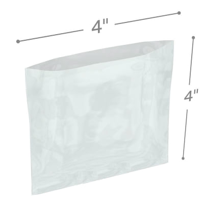 Bags Flat Poly 4 Mil 4x4" 1000/cs - Whitebird