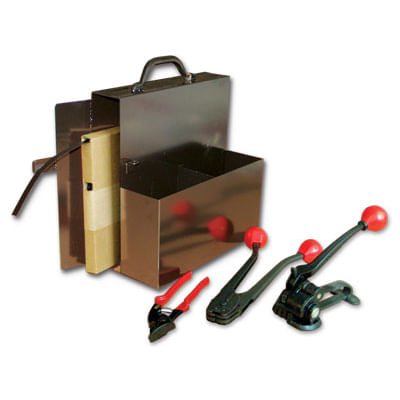 Strapping Kit Steel 1/2" 2x200' rolls, 500 Seals, 1 ea Tensioner, 1ea ...