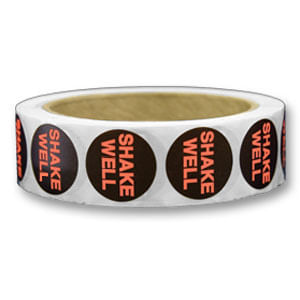 Labels Shake Well 1" Circle 500/rl - Whitebird