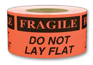 Labels Fragile Do Not Lay Flat 3x5" 500/rl Orange - Whitebird