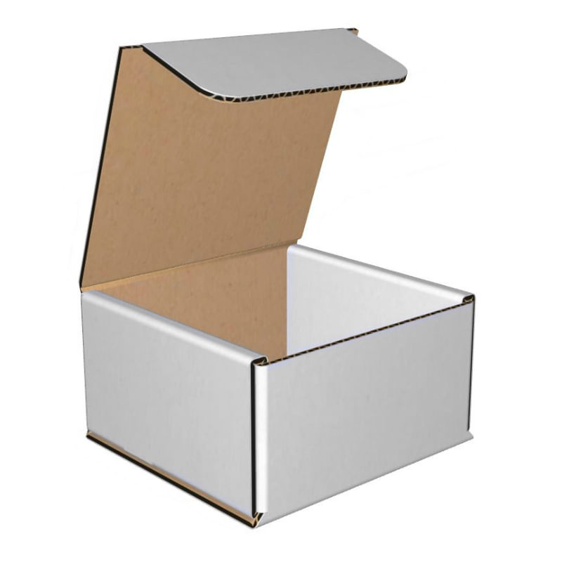 Mailers Corrugated 4-3/8x4-3/8x2-1/2 32B White 50/bndl - Whitebird