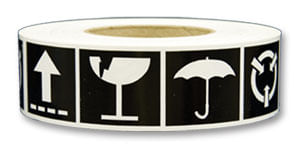 Labels Arrows, Orientation, Keep Dry 2x8" 500/rl - Whitebird