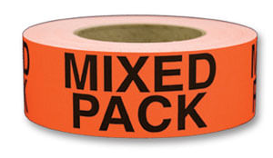 Labels Mixed Pack 2x5" 500/rl Orange - Whitebird