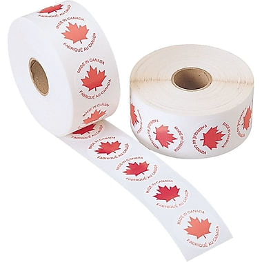 Labels Made In Canada 1" Circle 1000/rl - Whitebird