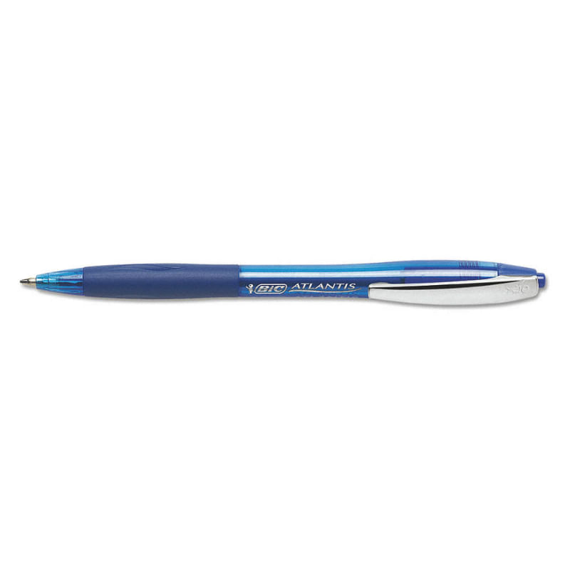 Pen Bic Atlantis Retractable Medium Blue 12/pk - Whitebird