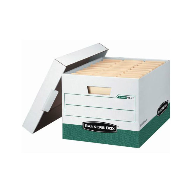 Banker Box R-Kive Letter/Legal White/Green 10x12x15" 12/bndl - Whitebird