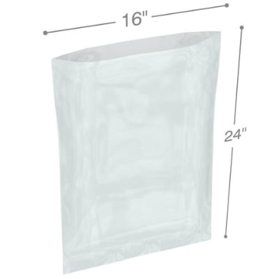 Bags Flat Poly 2 Mil 16x24" 1000/cs - Whitebird