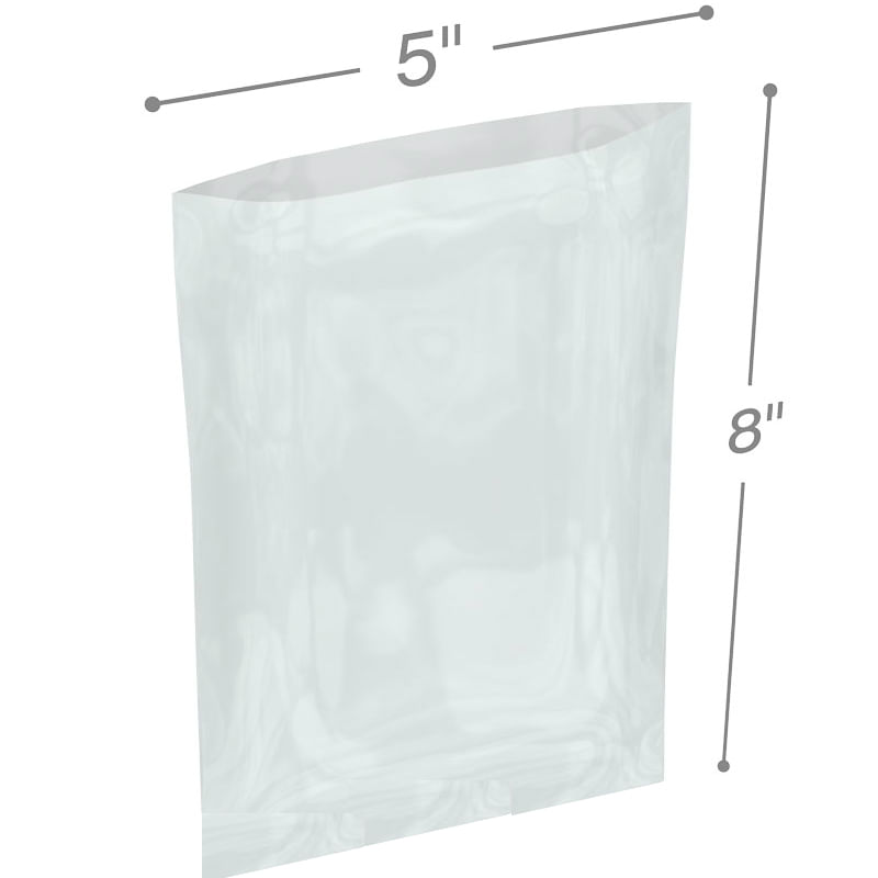 Bags Flat Poly 4 Mil 5x8" 1000/cs - Whitebird
