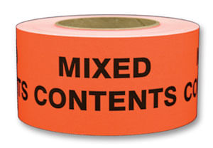 Labels Mixed Contents 3x5" 500/rl Orange - Whitebird