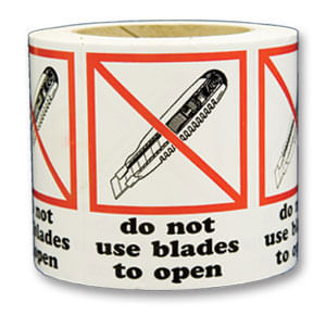 Labels Do Not Use Blades To Open 4x6" 500/rl - Whitebird