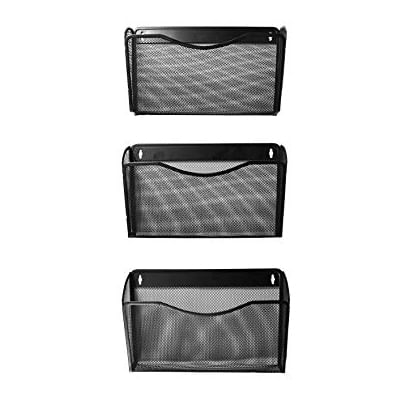 Wall File Holder Letter Mesh Black 3/pk - Whitebird