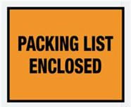 Packing List Envelopes Full "Packing List Enclosed" 4-1/2x5-1/2" Orange ...